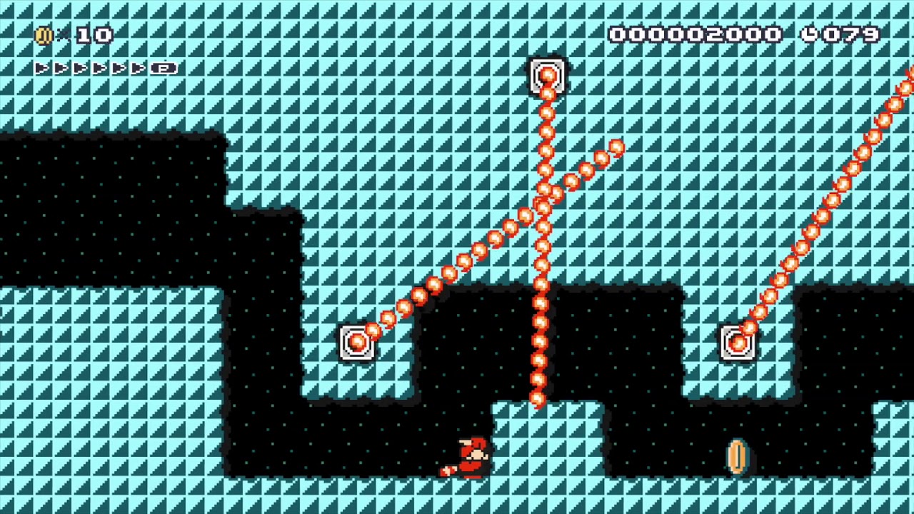 Super Mario Maker Levels: "Quick Big Firebar Frenzy!" - YouTube