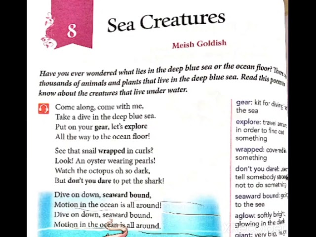 Rhyming Poems About Sea Creatures In English For Kindergarten ...
