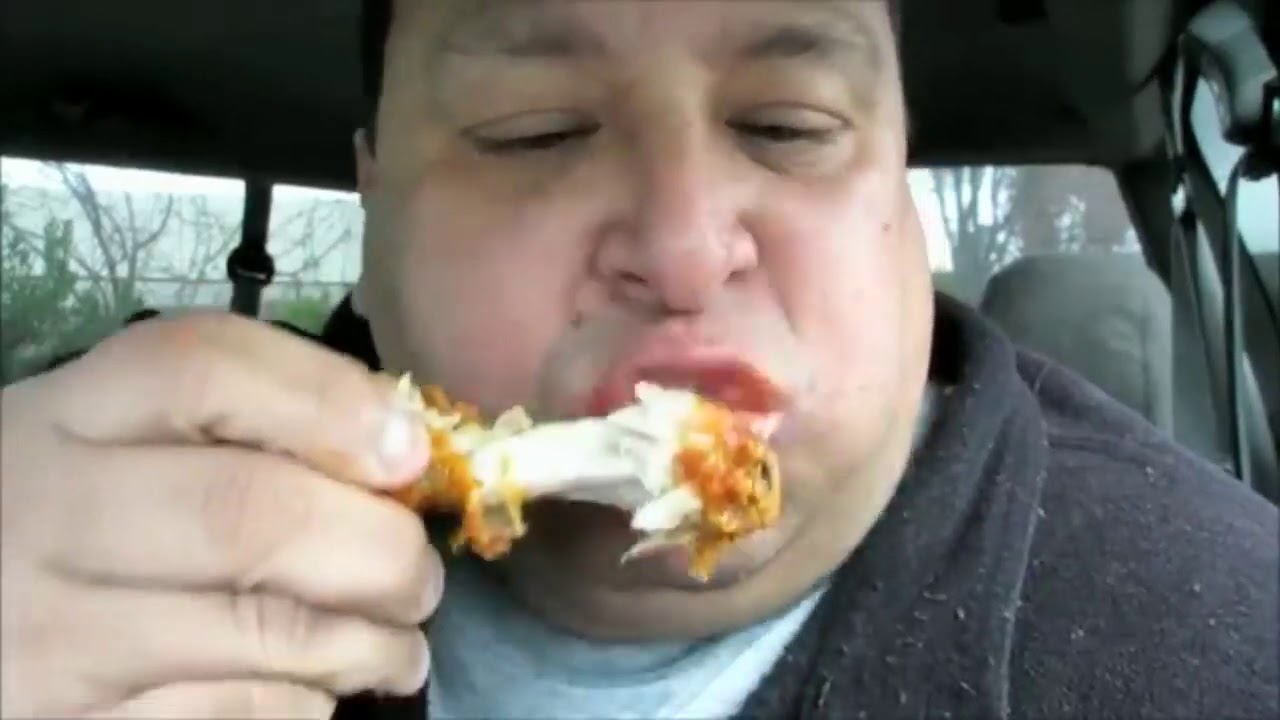 Funny Guy Eating Chicken