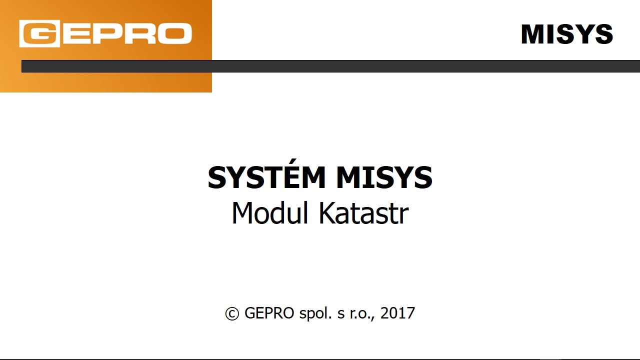 Systém MISYS - modul Katastr - YouTube