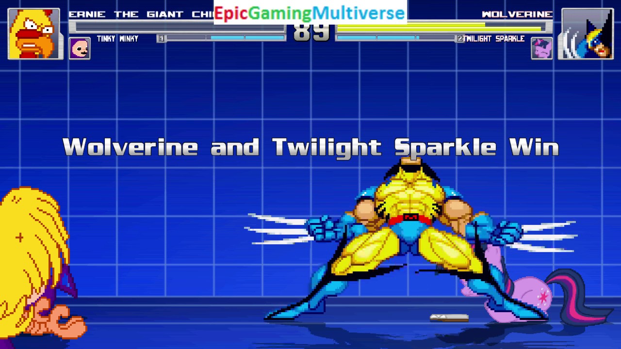 Tinky-Winky And Ernie The Giant Chicken VS Wolverine & Twilight Sparkle ...