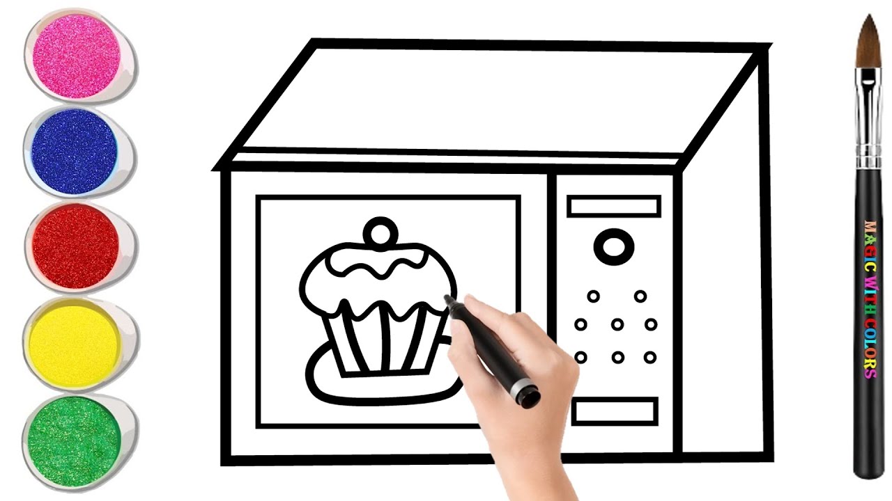 How To Draw A Microwave Step by step | Drawing, Coloring, Painting For ...