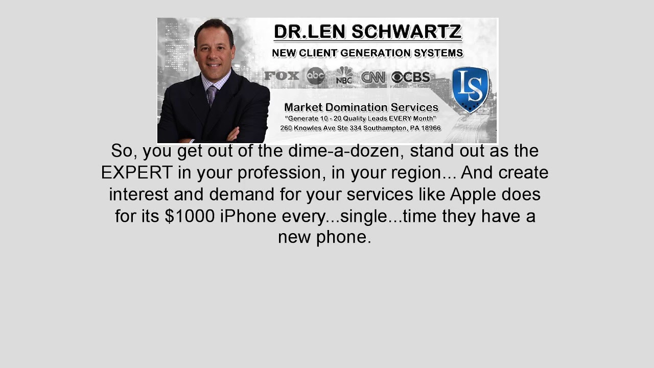🆕dr. Len Schwartz - How To Save 20 Years Of Marketing Trial And Error ...