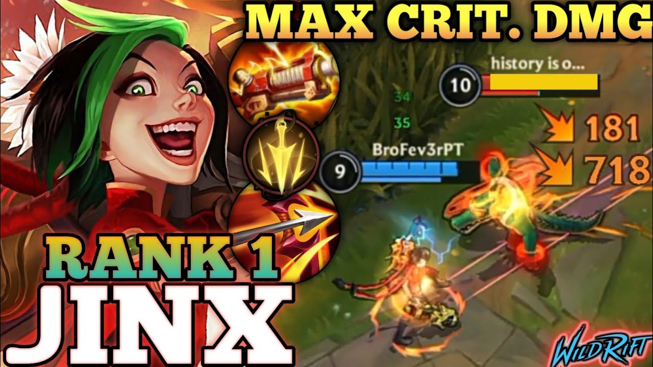 JINX HYPER KILLER + QUADRA! 100% CRIT. STRIKE MVP BUILD - TOP 1 GLOBAL ...