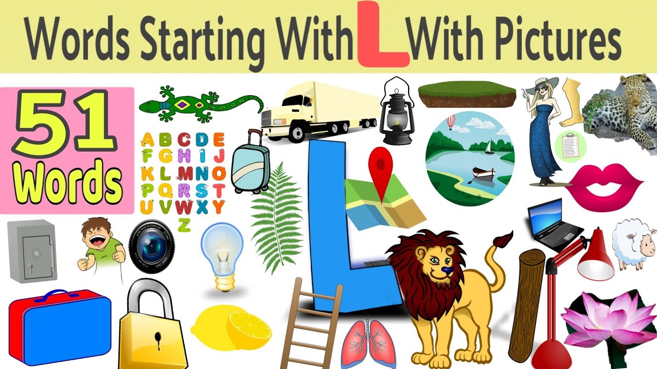Words Starting With L With Pictures||Letter L vocabulary || letter l ...