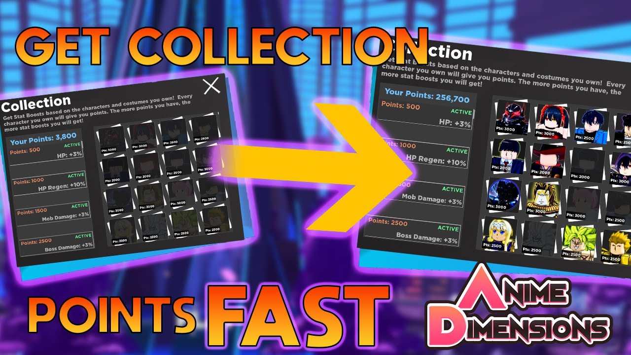 How to get the most collection points in ANIME DIMENSIONS - YouTube