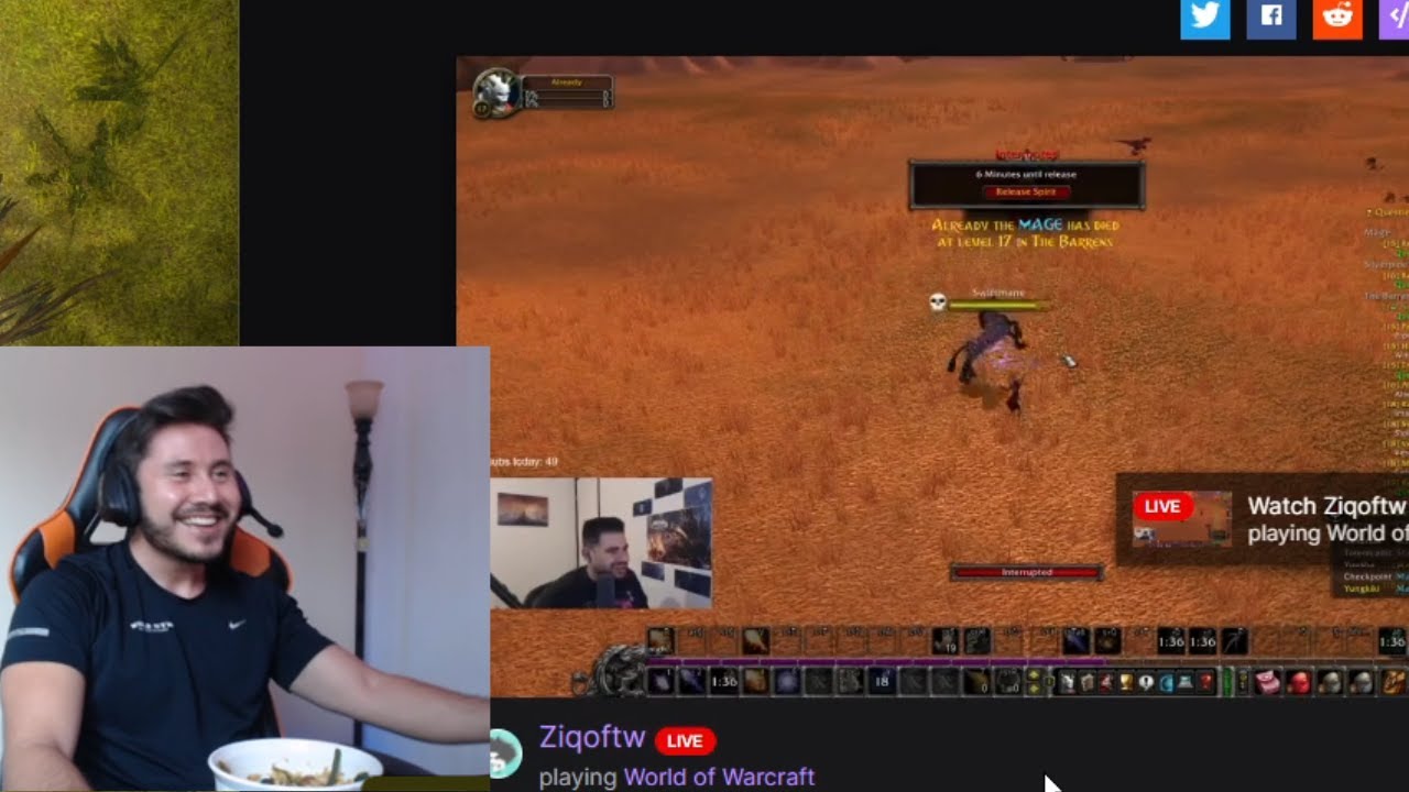 Reacting to ZIQO DEATH | Hardcore WoW Classic - YouTube