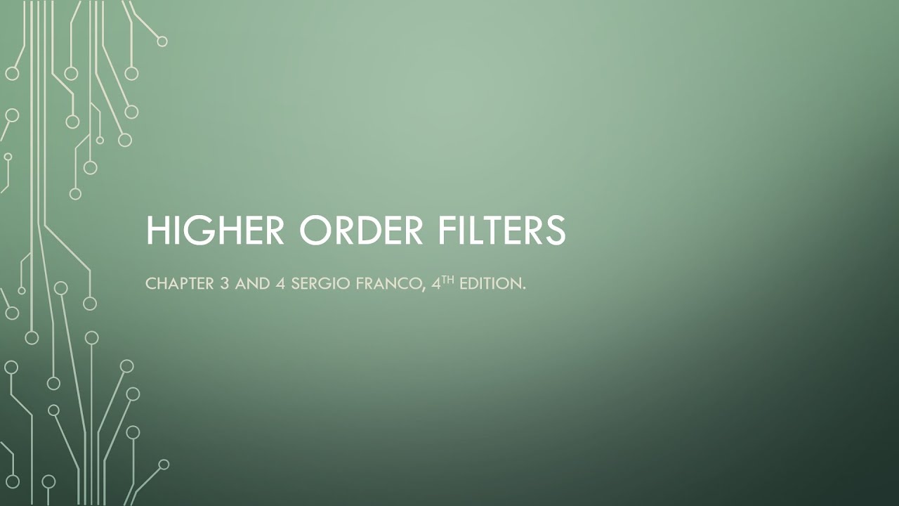 Video 1 - Higher order filters - YouTube