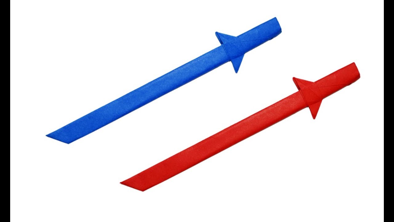 como hacer una espada de papel - origami - katana - YouTube