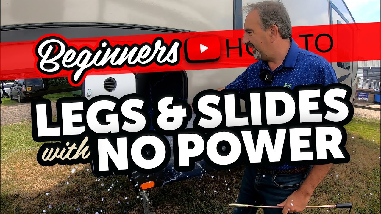 How to Operate 5th wheel RV Legs & Slides Without Power wind in - YouTube