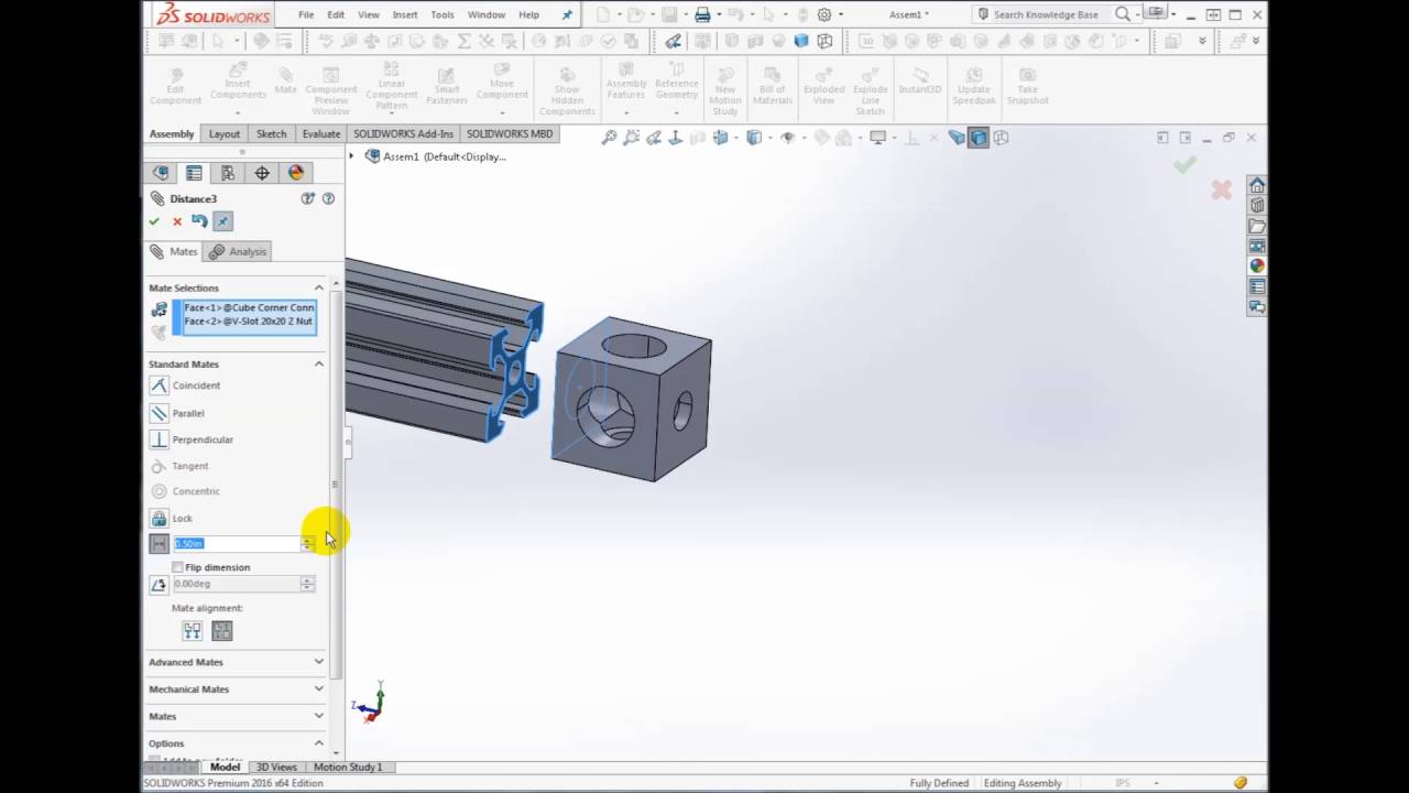 Assembly Constraints Distance Constraint2 - YouTube