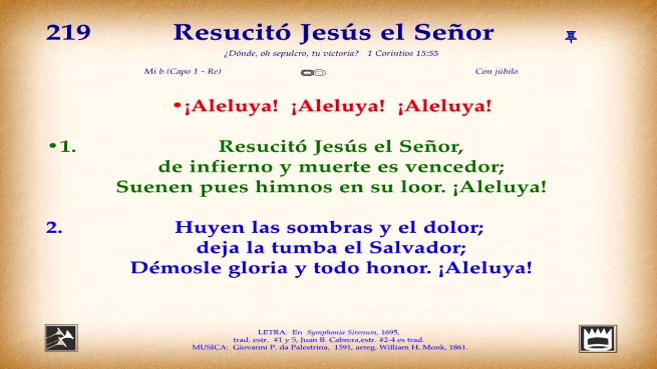 Himno 219 Resucitó Jesús el Señor Video, pista y letra - YouTube