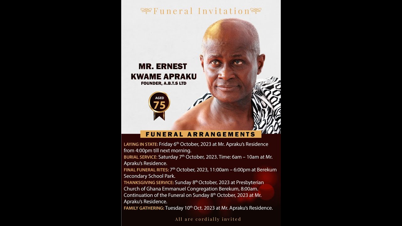 THANKSGIVING SERVICE 0F THE LATE MR ERNEST KWAME APRAKU@BEREKUM - YouTube