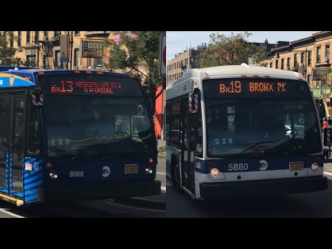 MTA NYC Bus NovaBus LFS/LFSA #8566/5880 Bx13/Bx19 - YouTube