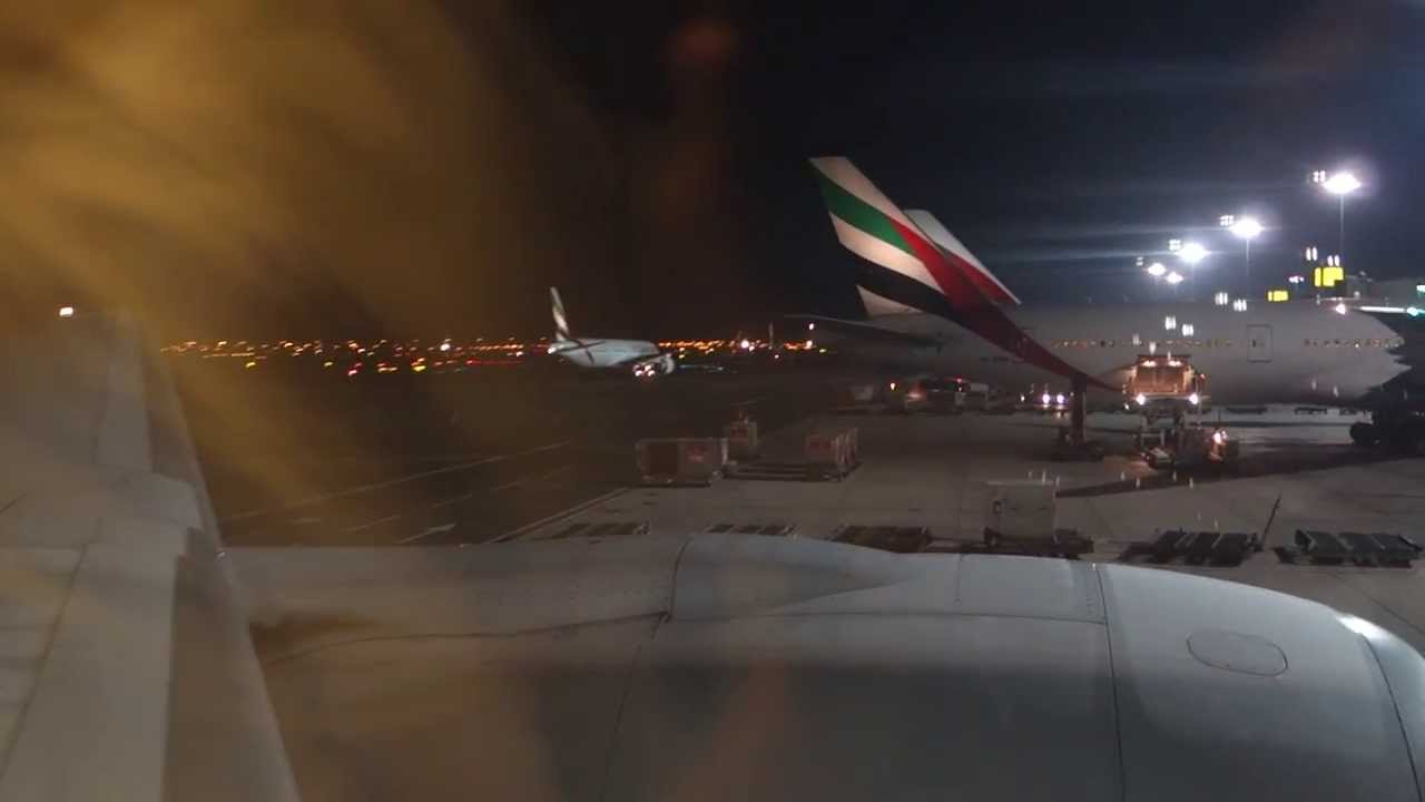 Emirates 777-300ER Push Back and start up EK 11 - YouTube