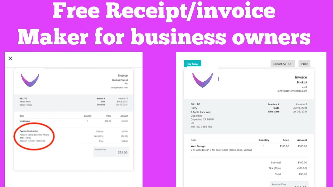 How to make an invoice/receipt on your smartphone| Bookipi | Mobile App ...