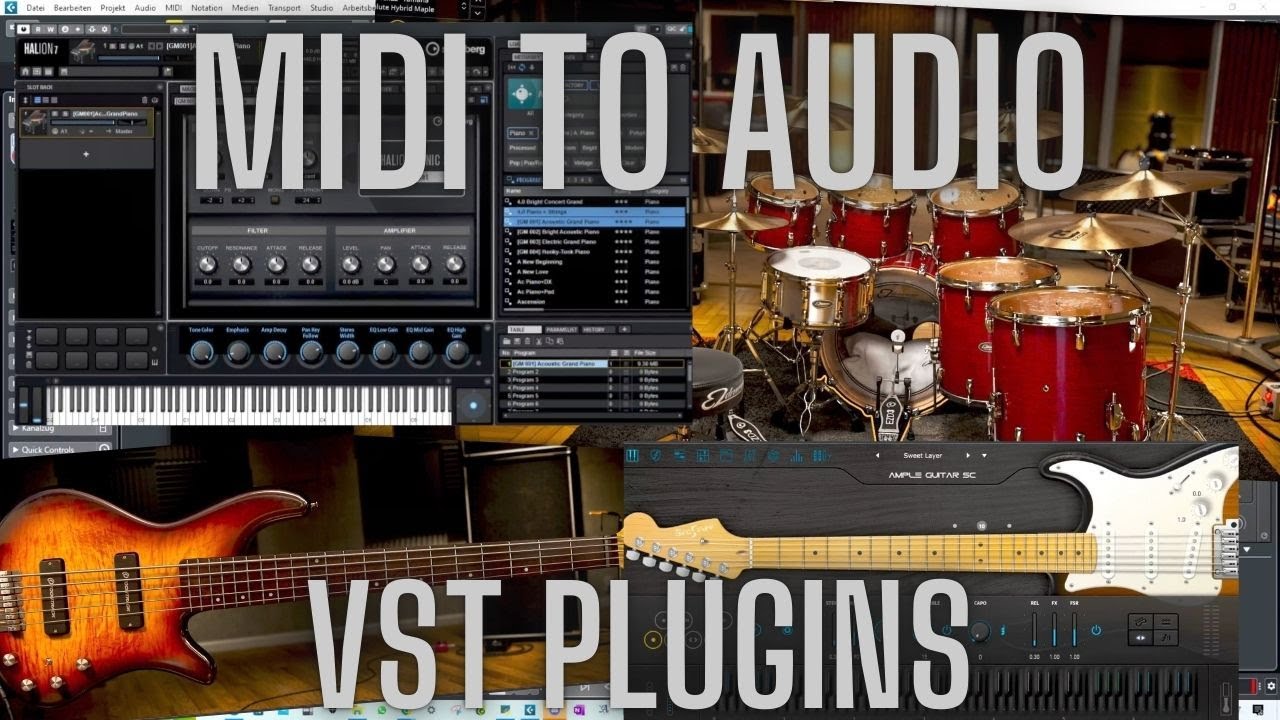 Midi to Audio - VST Plugin Midi kanallarını Audioya çevirme - YouTube