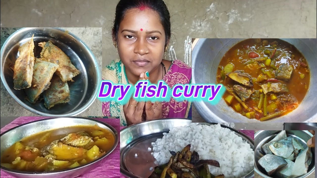 Eating rice | Dray fish curry recipe 🐟 ଲୁଣି ଶୁଖୁଆ ଆମ୍ବୁଲ ତରକାରି // aloo ...