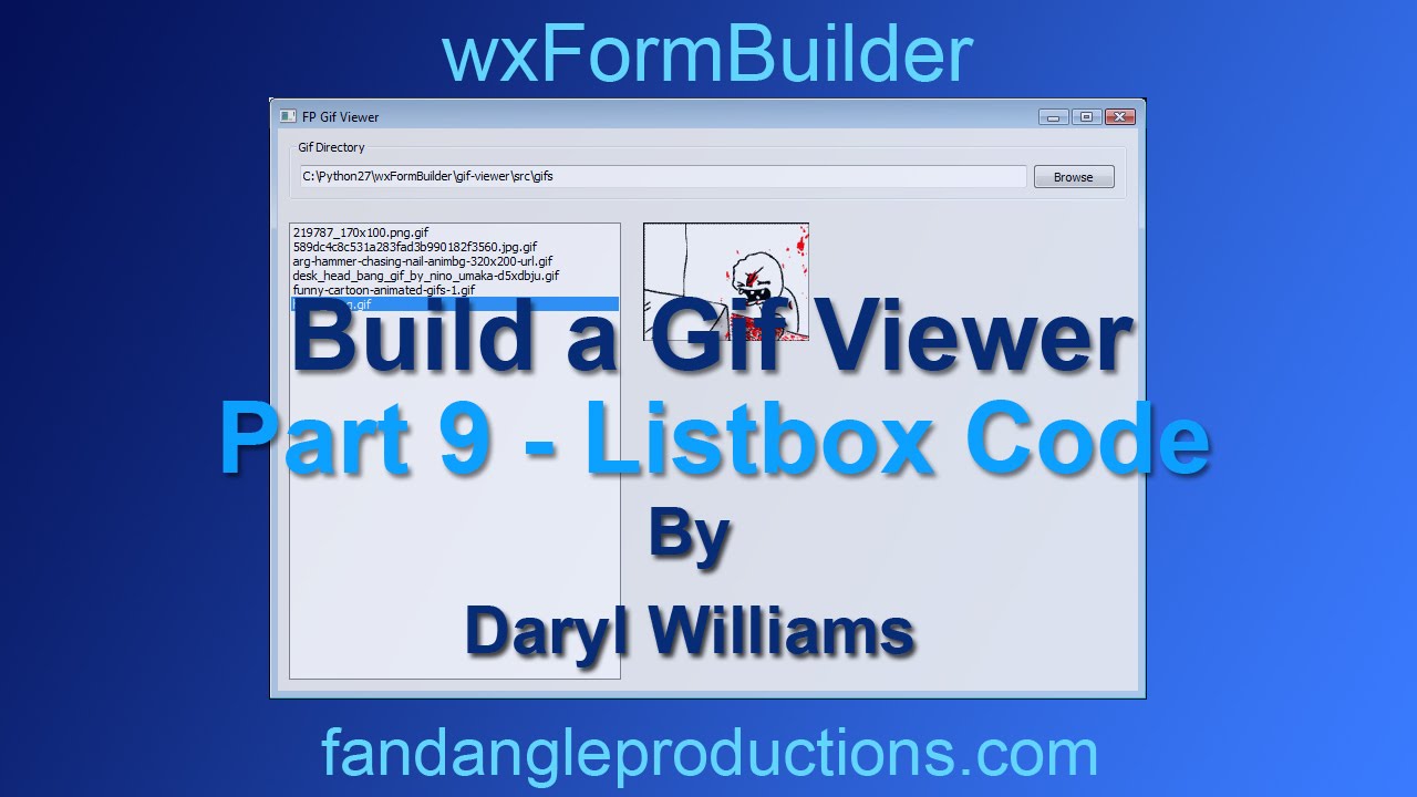 wxFormBuilder: Build a Python Gif Viewer Part 9 - listbox Code - YouTube