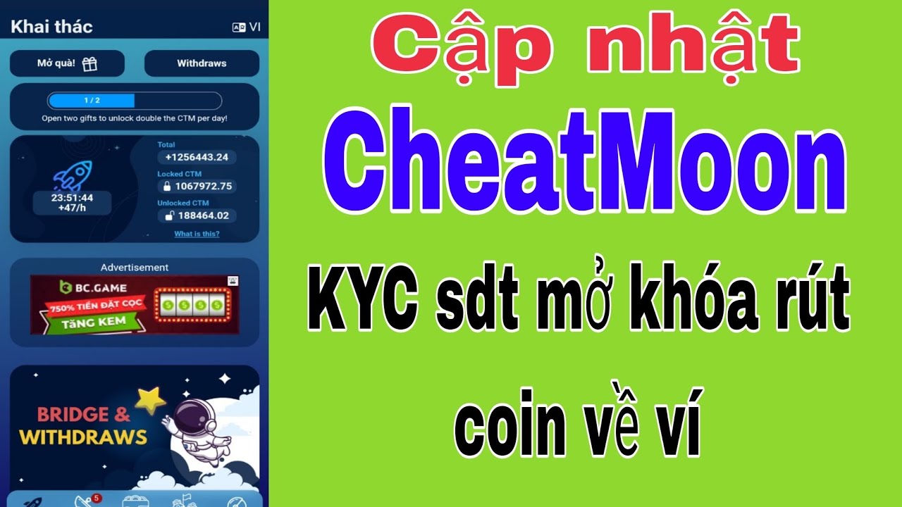 Cập nhật Cheatmoon KYC sdt mở khóa rút coin về ví | CryptoEra - YouTube