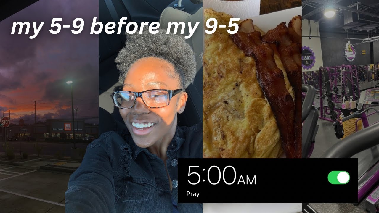 realistic 5AM MORNING ROUTINE before WORK 🧘🏾‍♀️ my 5-9 before my 9-5 ...