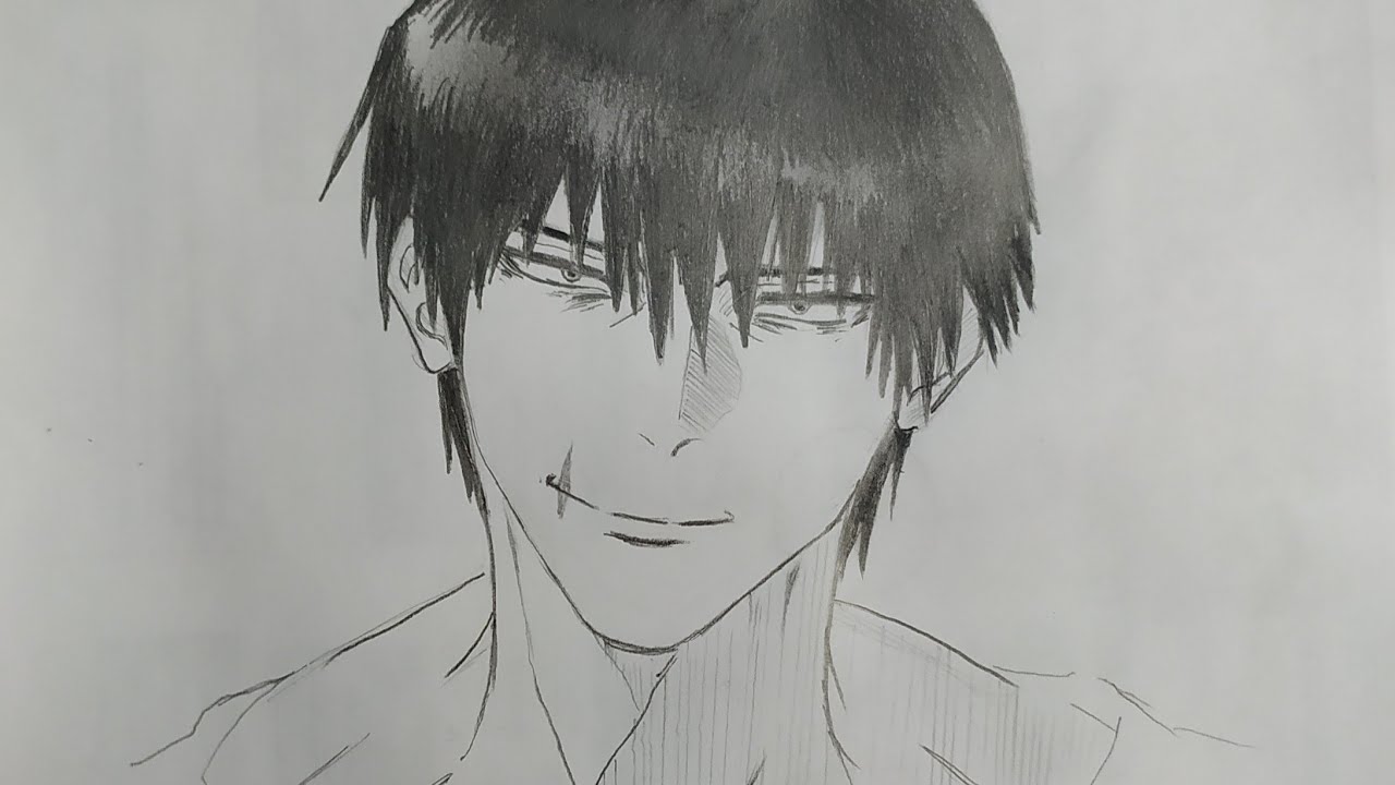 HOW TO DRAW TOJI FUSHIGURO SMILE - JUJUTSU KAISEN | EASY DRAWING (STEP ...