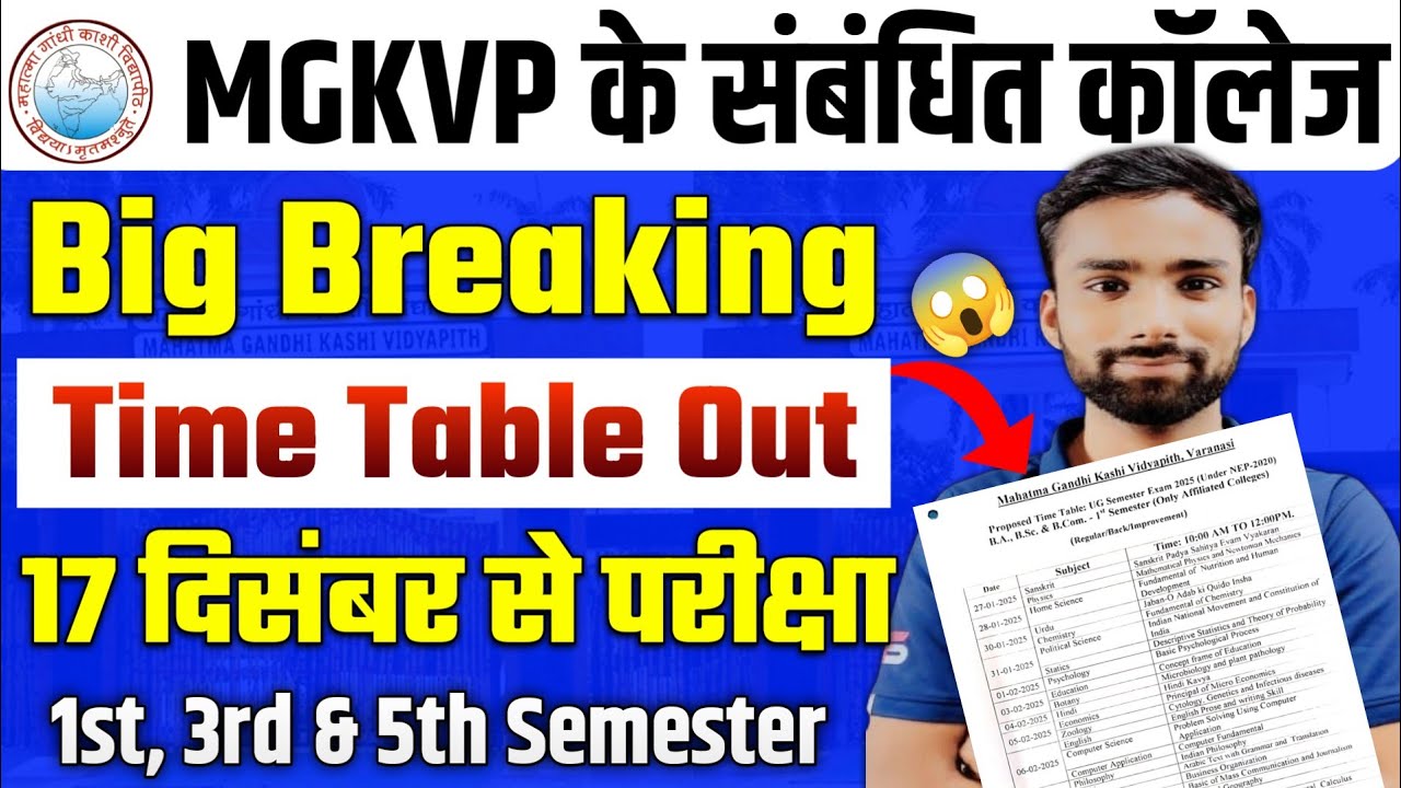 MGKVP 1st, 3rd, 5th Semester Exam Time Table Out 2024-25 || Mgkvp ...