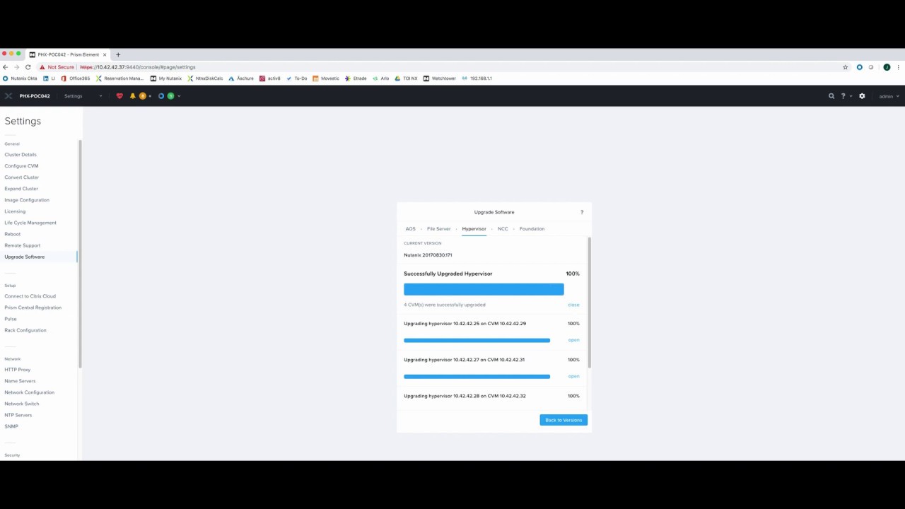 Nutanix automatic hypervisor upgrade - YouTube