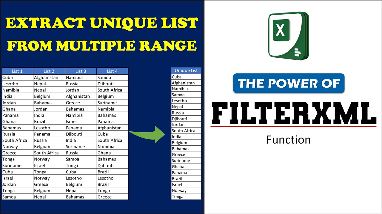 Extract Unique List From Multiple Range How To Use Unique Function In Extract Unique List From Multiple Range How To Use Unique Function In