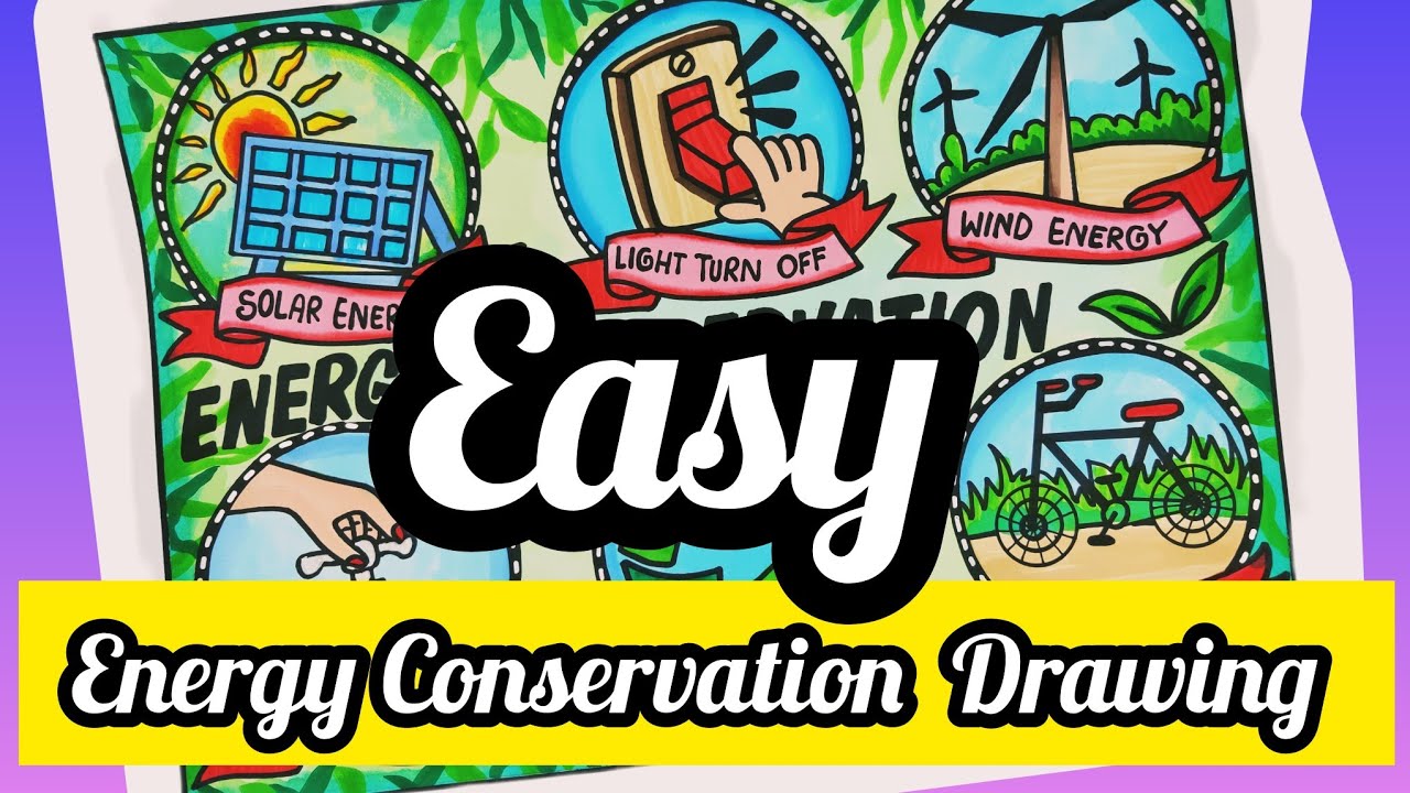 How to draw save energy poster chart drawing for competition ( very ...