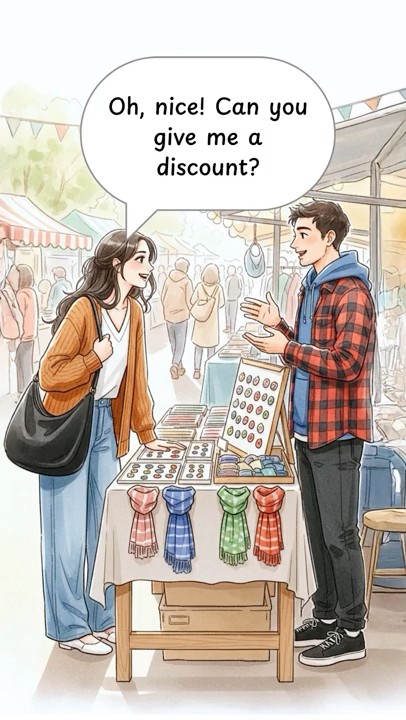 🧣 Asking for a Discount at the Flea Market – Simple English ...