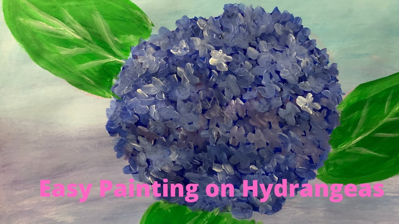 How to paint easy Hydrangeas with acrylic for Beginners - YouTube