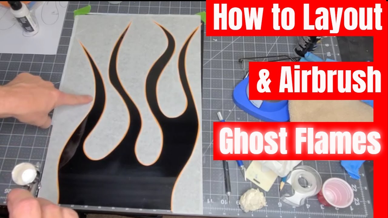 Layout and Airbrush Ghost Flames - How to - YouTube