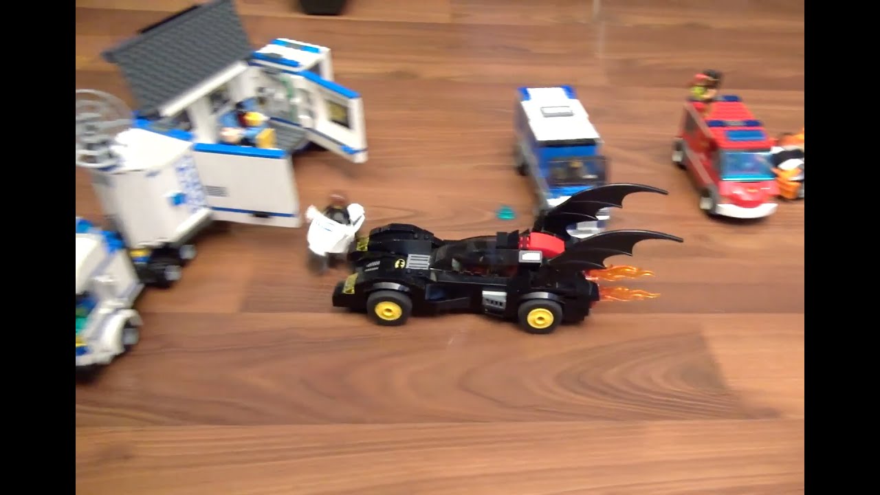 Lego on FIRE! Crazy Lego Batmobile Chase and Crash - YouTube