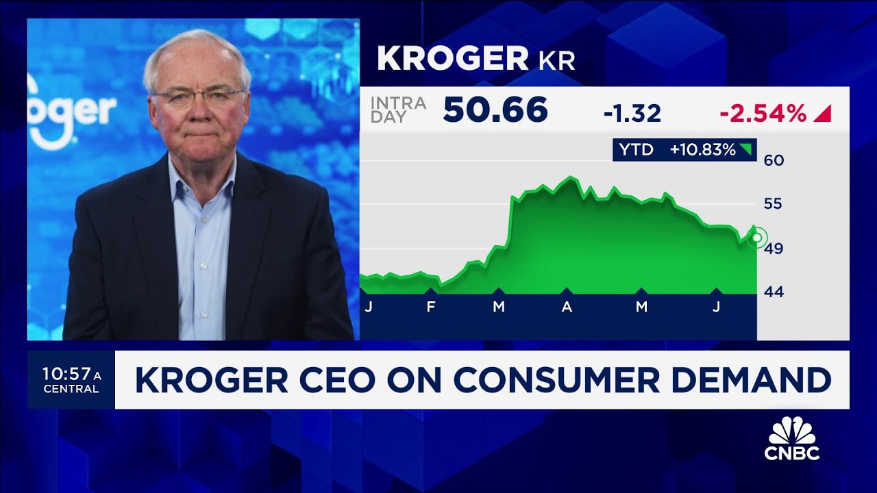 Kroger CEO on consumer strength, and Albertsons merger - YouTube