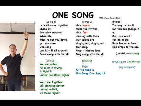 'One Song' with lyrics and actions - YouTube
