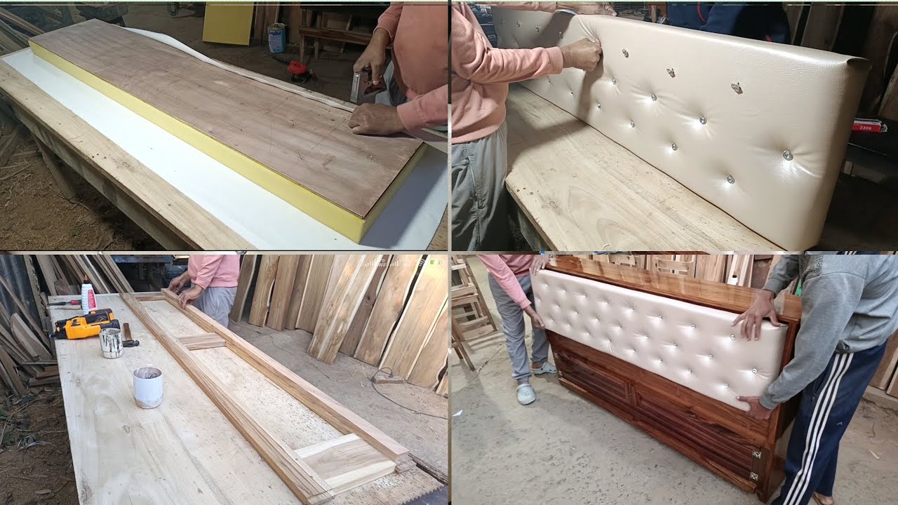 DIY How to build Luxury Diamond Tufted Head board Bed frame from ...