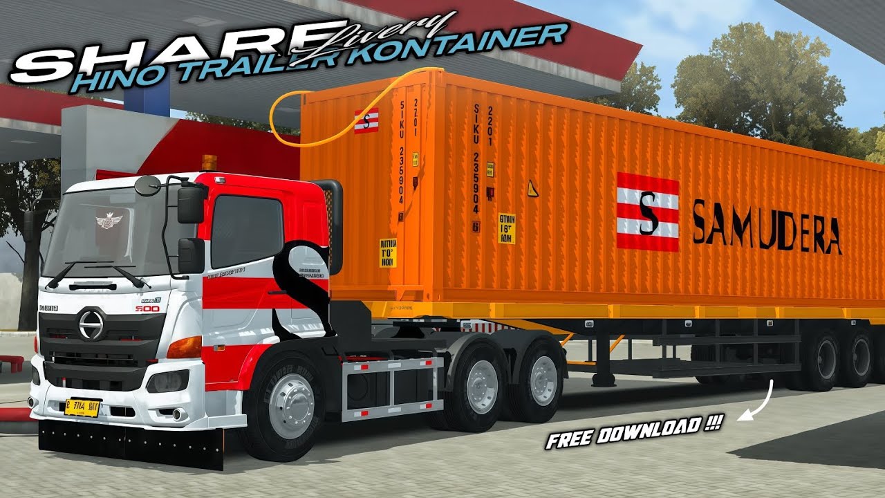 Share livery&PPL V2 || mod bussid truck hino 500 trailer kontainer PT ...