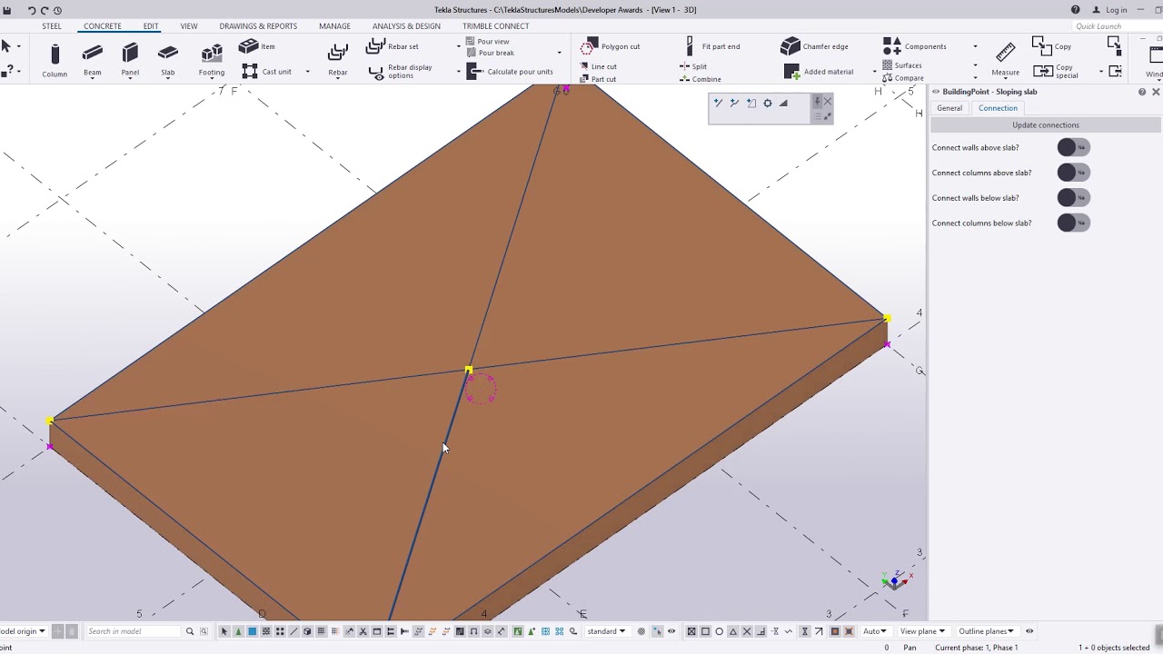 Sloping slabs basic functionaility - YouTube