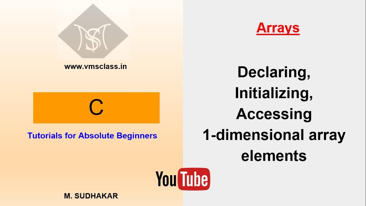 One Dimensional Array Declaringinitializingaccessing Youtube 8721