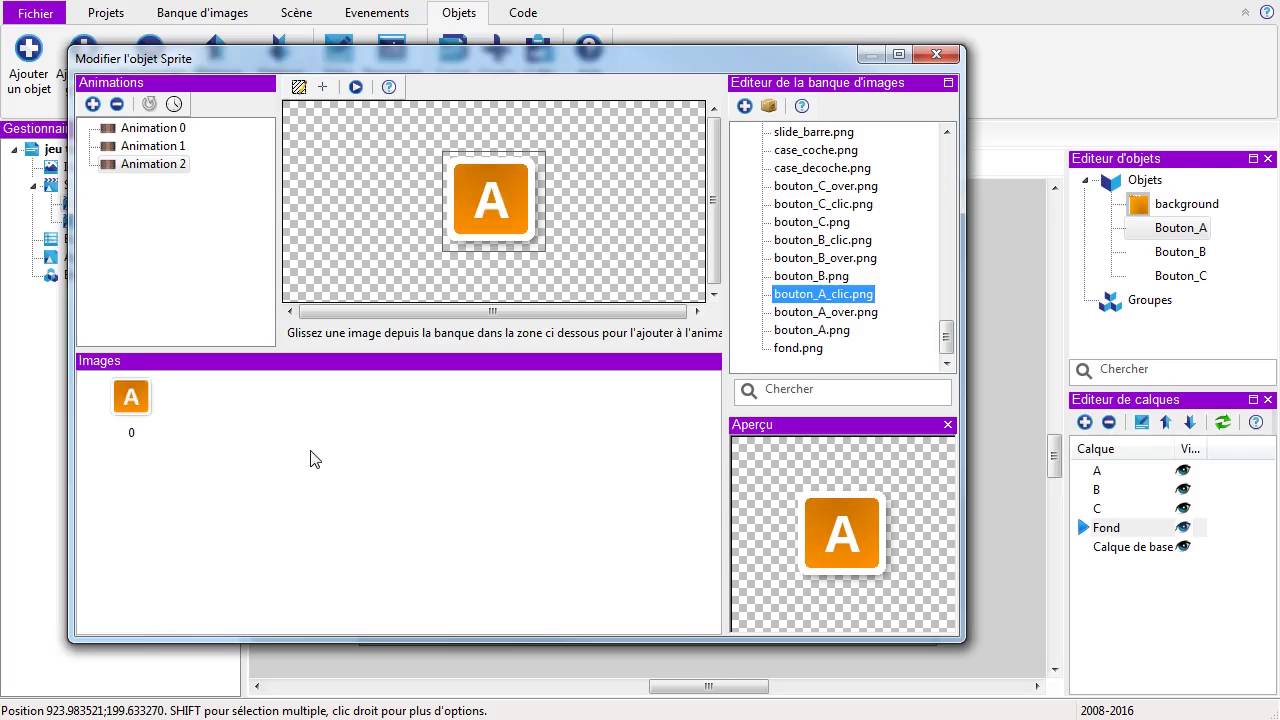 GDevelop interface onglet et case a cocher - YouTube