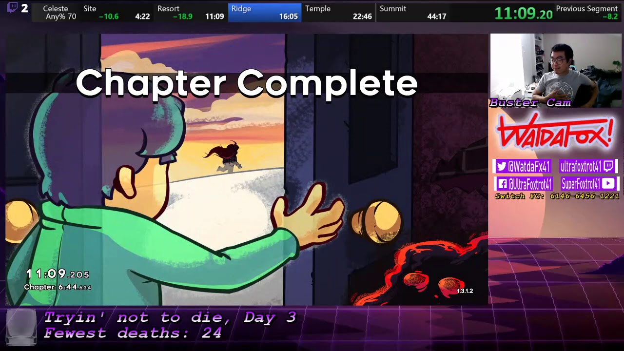 Celeste (PC) - Any% 43:16 w/arcade stick (14 deaths) - YouTube