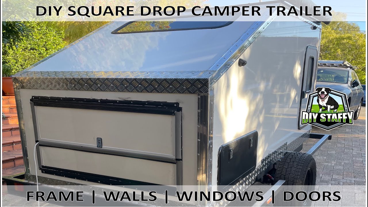 DIY SQUARE DROP OFF ROAD TRAILER BUILD | (Part 2) Frame, walls, doors ...
