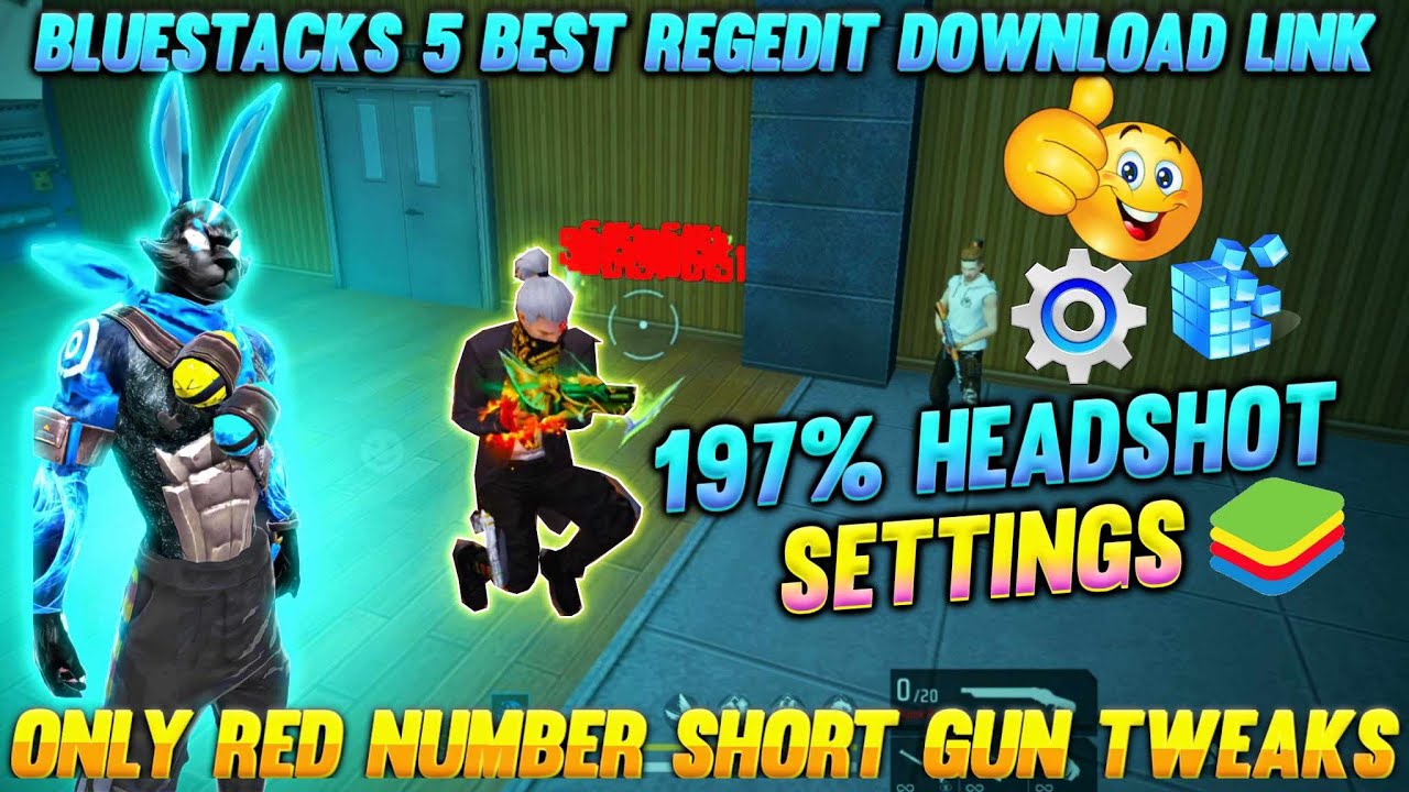 Bluestacks 5 197% Headshot☠️🔥Red number Regedit😈☠️ E4VX premium ...