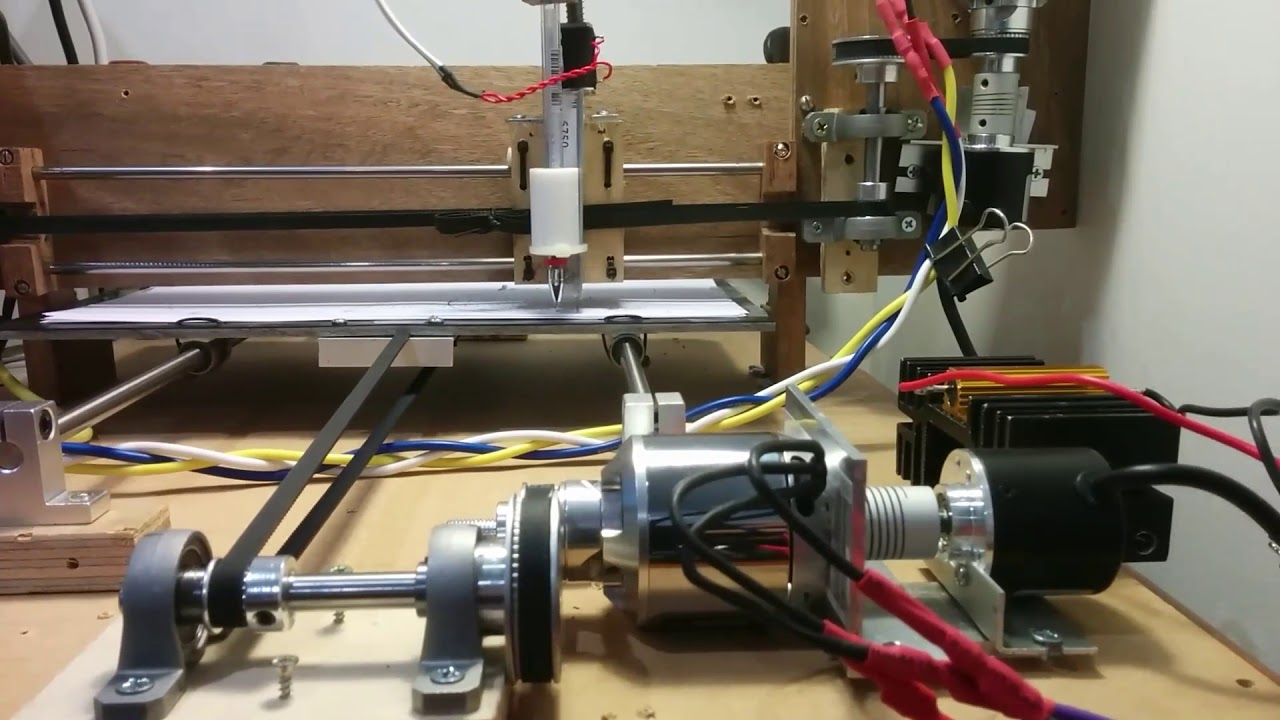 Odrive pen plotter with reprap gen7-arm V2 electronics - YouTube