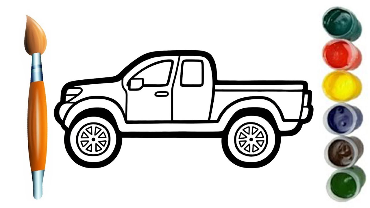 Mobil Pick Up 4x4 Menggambar, Gambar Kendaraan Mudah | Melukis dan ...