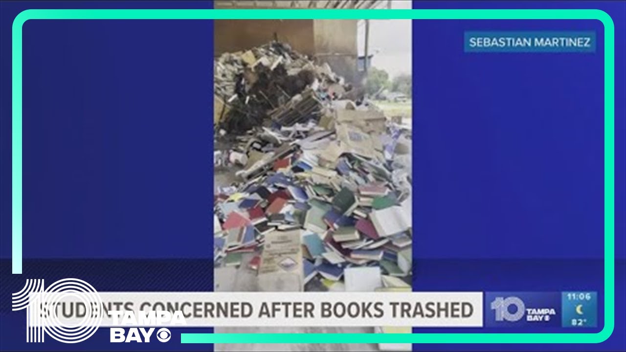 New College of Florida dumps thousands of books in the trash - YouTube
