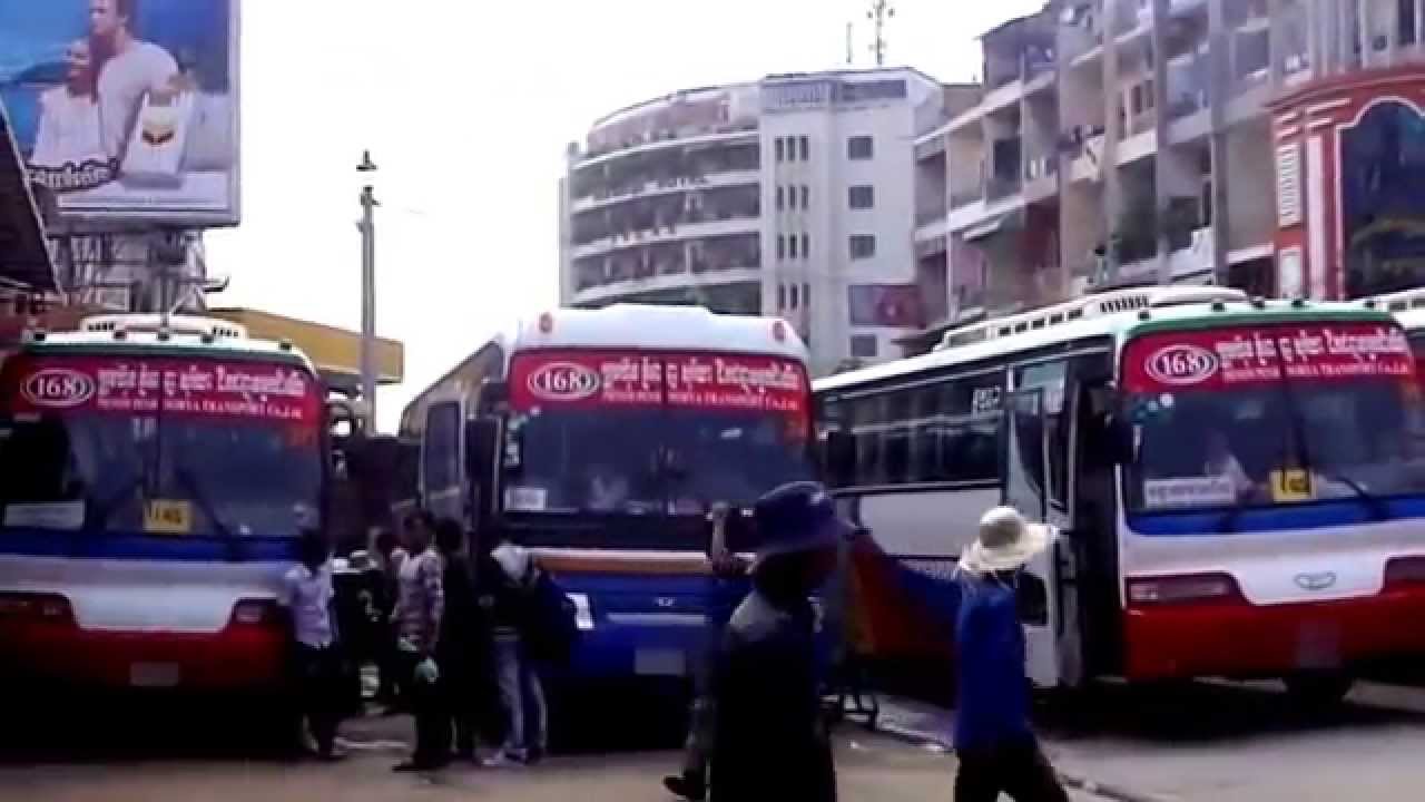 2 Bus companies, the longest bus service in Cambodia - YouTube