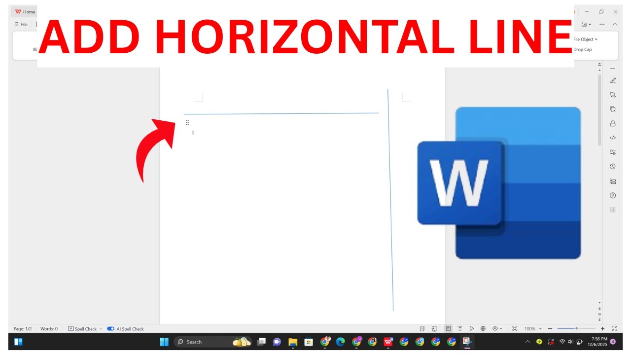 How To Add Horizontal Line In Ms Word - YouTube