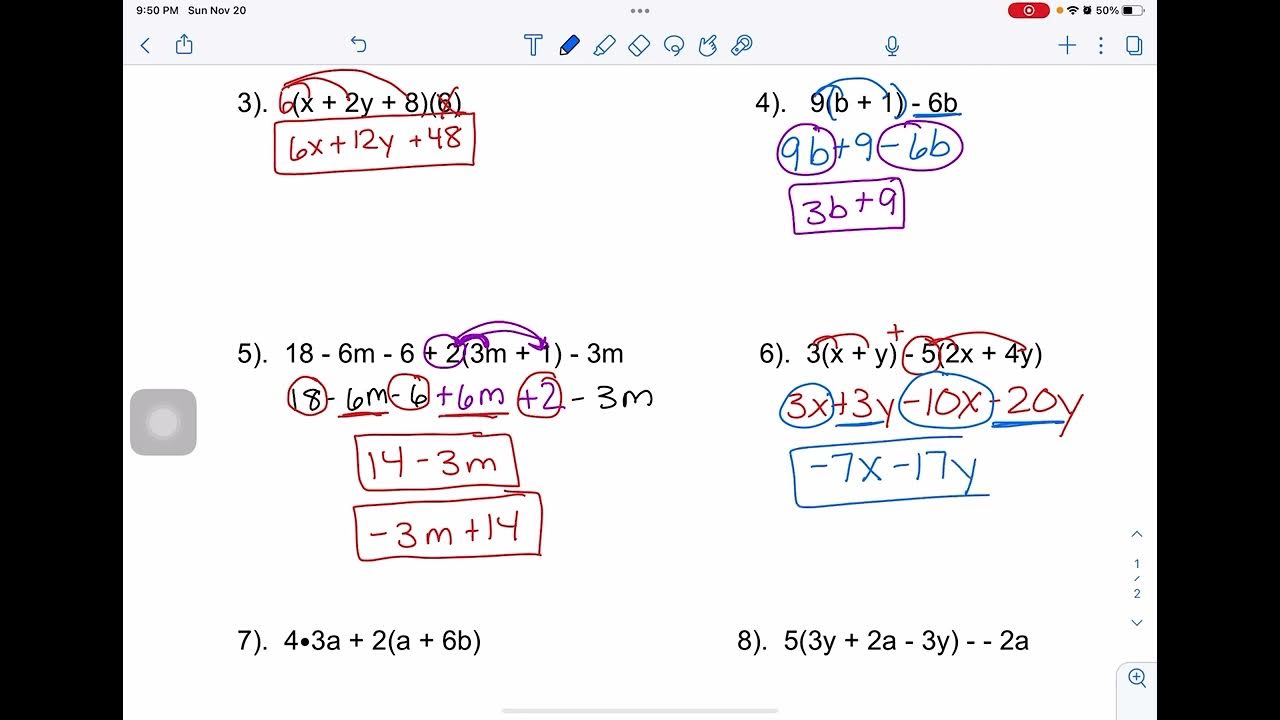 Correcting Simplifying Expressions with Distribution - YouTube